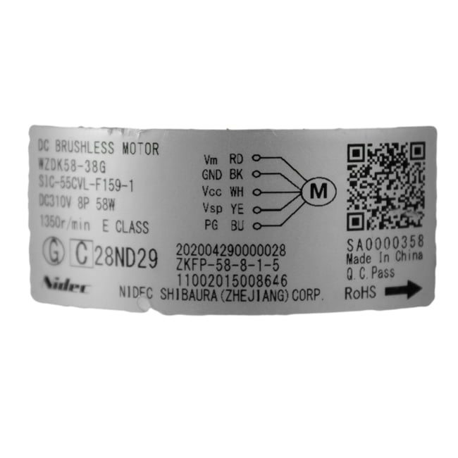 Motor Evaporador 2 Ton 220V,Modelo:Wzdk58-38G - 11002015008646