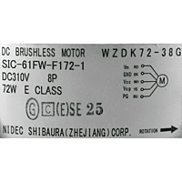 Motor Condensador Para Minisplit Mirage 2Ton Sic-61Fw-F172-1, Dc310V,8P,72W - 202400300047 (A573002)