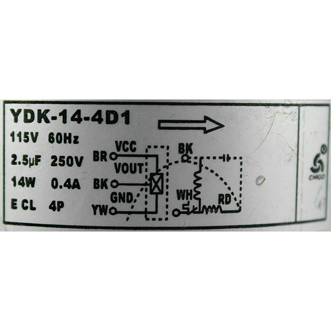 Motor Evaporador Minisplit Mirage, Ydk-14-4D1, 115-1-60, 2.5 Uf, 115V, 14W, 0.4A, 4P - 320204009