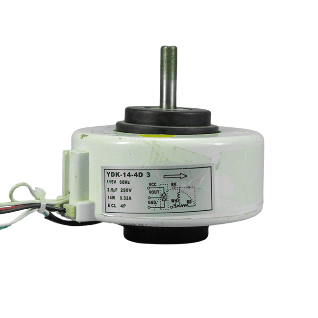 Motor Para Minisplit, Evaporador 1 Tonelada -Rotacion Derecha, Mod. Ydk-14-4D 3- Cap 2.5Mf 250V