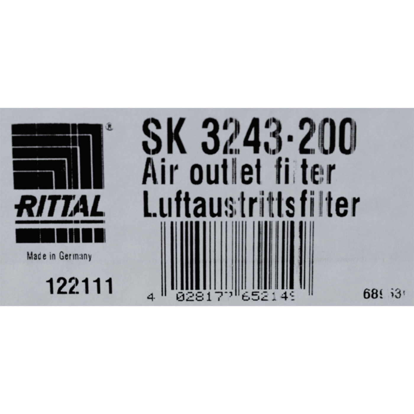 Rejilla Retorno Ral7035 Rittal - 3243200 - 18092