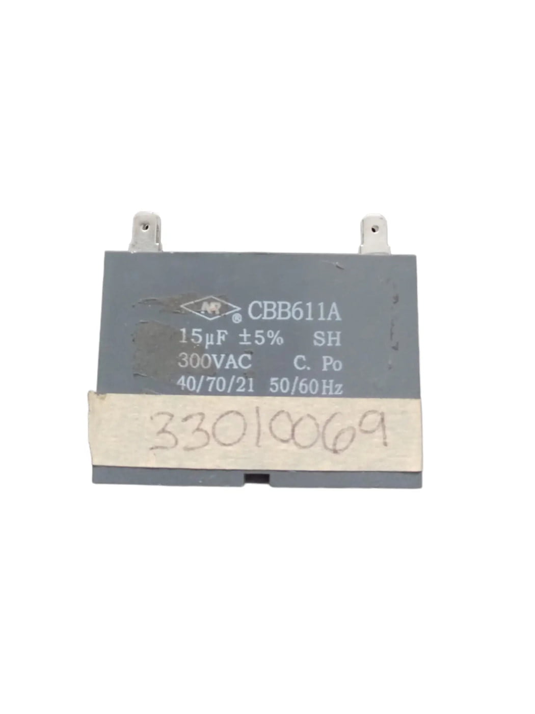 Capacitor Para Equipo Ventana, 15Mf, 370Vac, Â±5%, 50/60Hz - 33010069
