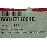 Interruptor Para Lavadora (Door Latch), 120 Vac, 60Hz - 6601Er1004C