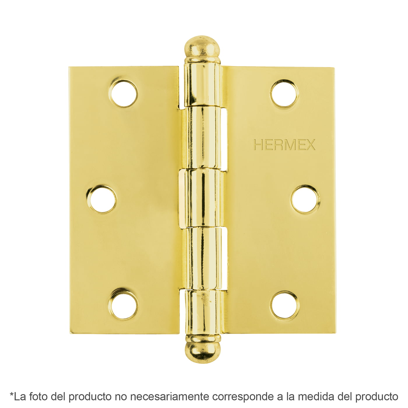 Bisagra cuadrada 2-1/2',acero latonado, redonda - BC-251R / 43231
