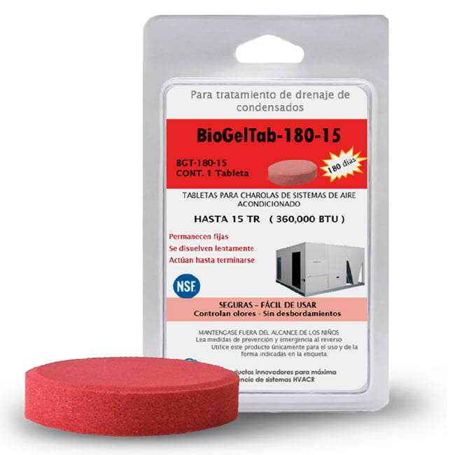 BIO GEL - Tab. Condensador Clima Central, 180-15-3, 180Dias , 3P ...