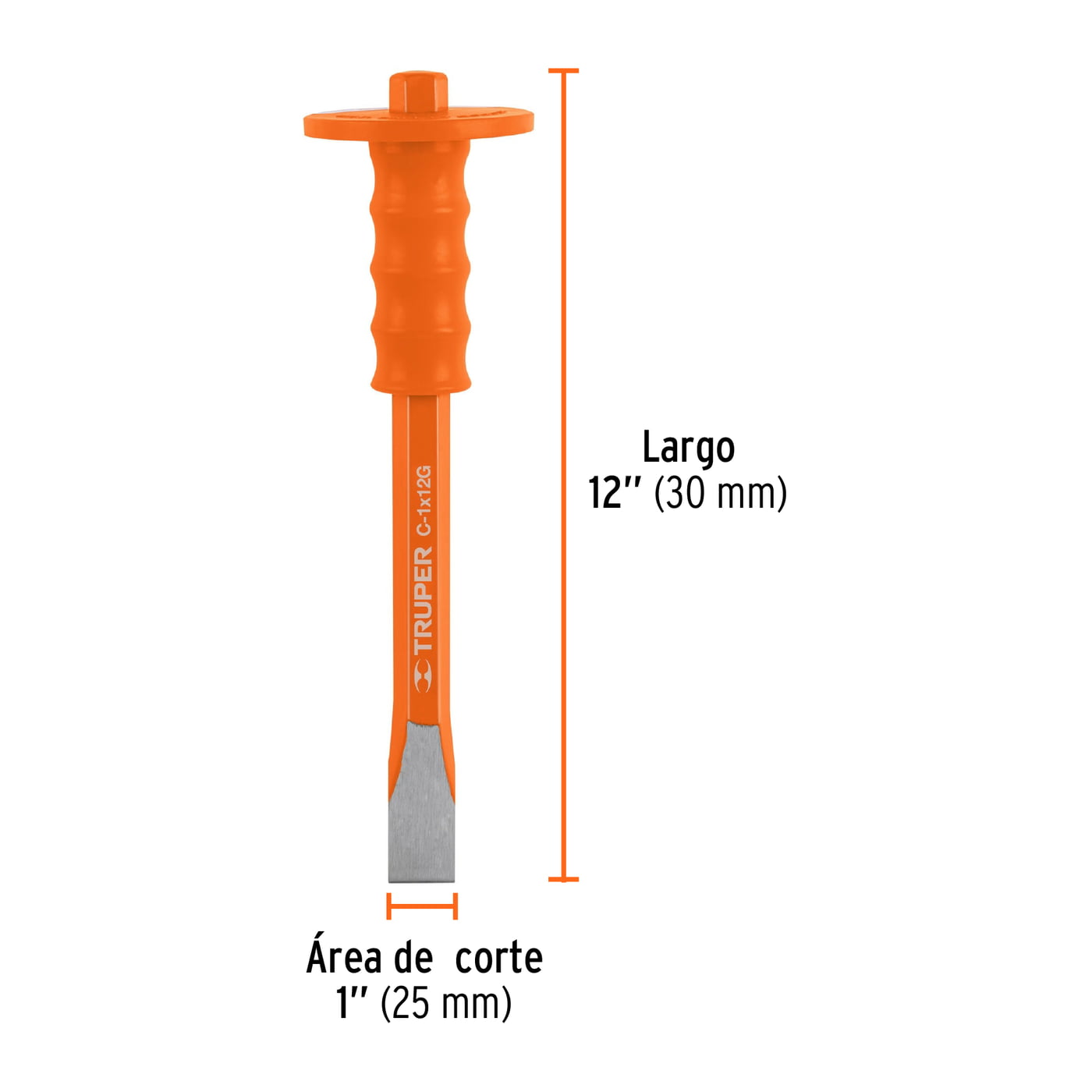 Cincel de corte frío, 1 X 12', con grip - C-1X12G / 12181