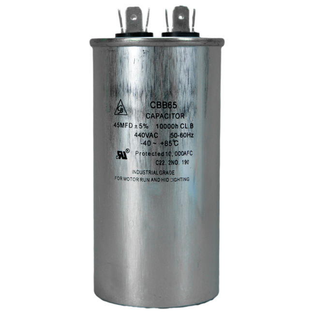Capacitor De Trabajo Redondo 45 Mfd 440 Vac- C4-R-45