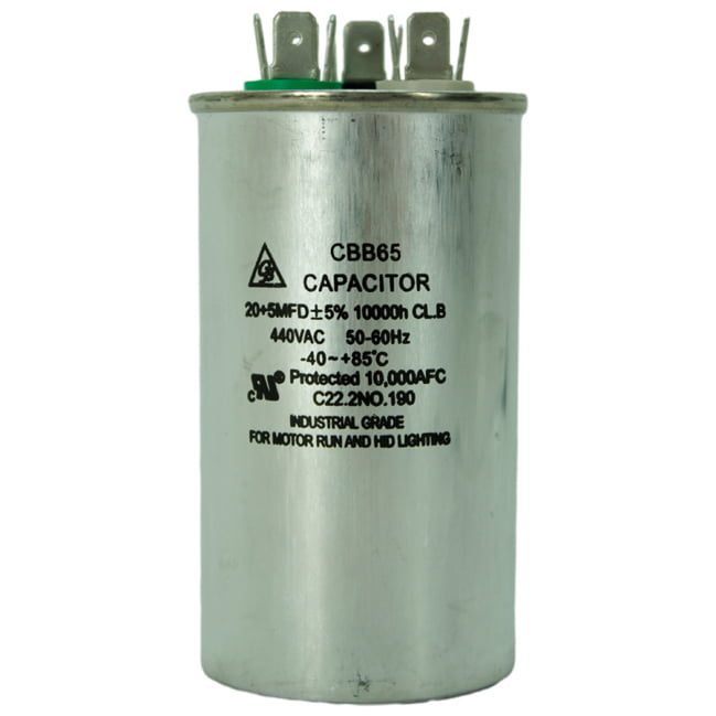 Capacitor Dual 20/5 MFD 440 VAC 50/60Hz - CD4-R-20