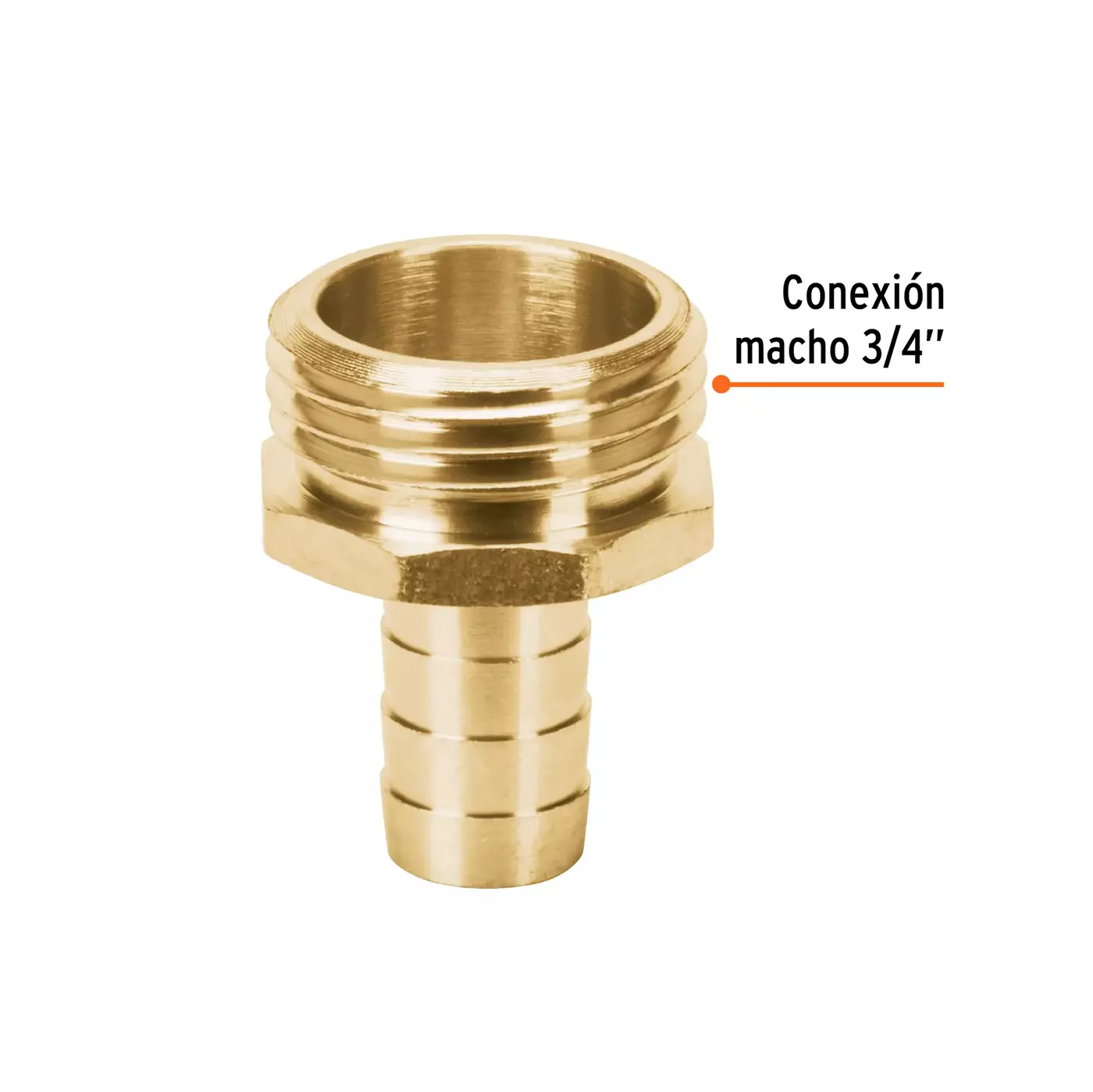 Conector sencillo 1/2', macho, de latón maquinado - CM-1/2B / 12702
