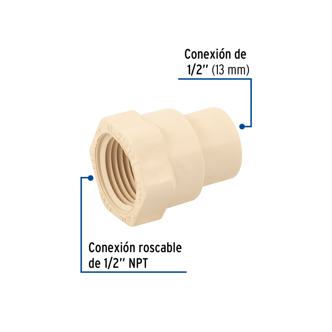 Conector Hembra de CPVC 1/2' - CPVC-601 / 45101