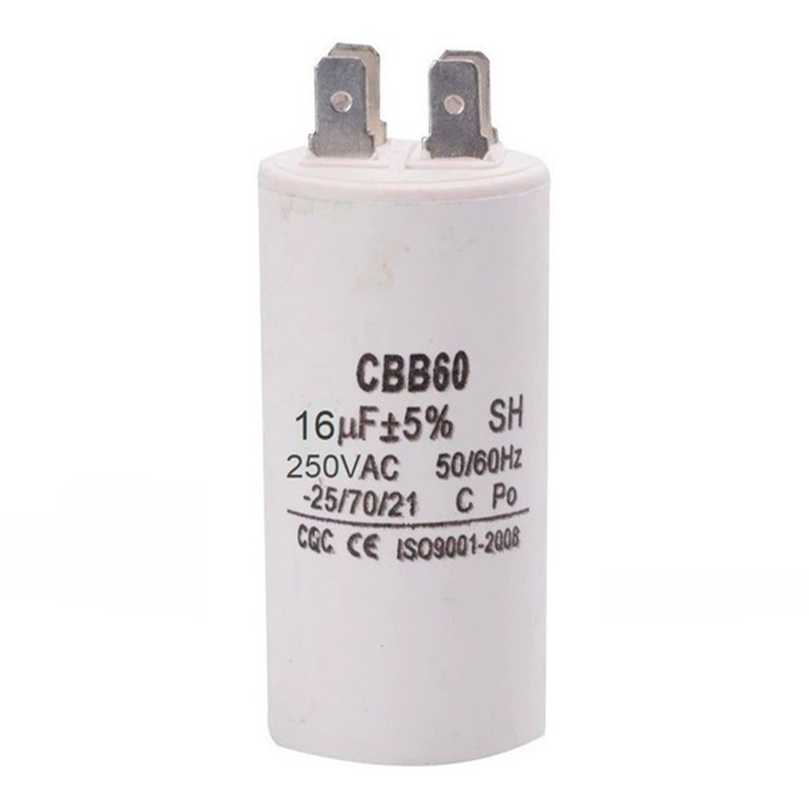 Capacitor, Trabajo, Plástico, 16uF, 250VAC, 50/60 HZ, 4 conectores ...