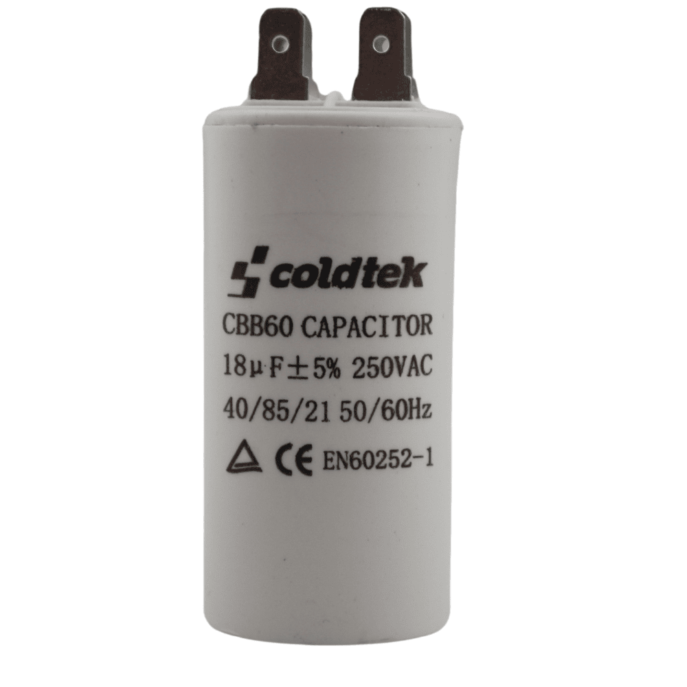 Capacitor, Trabajo, Plástico, 18uF, 250VAC, 50/60 HZ, 4 conectores ...