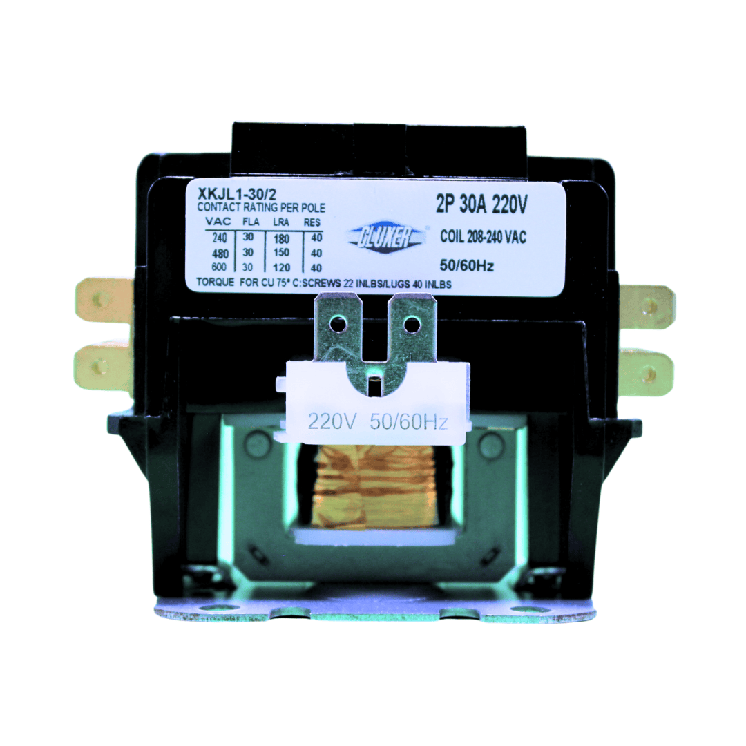 Contactor 2 Polos 30A Cluxer 208-240V 50/60Hz.