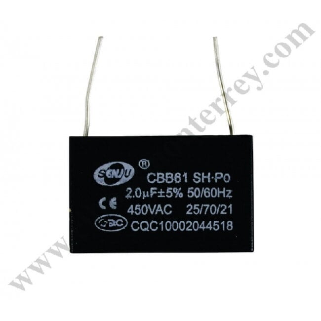 Capacitor 2Mf 450 Vac Soldable Para Motor Electronica / Cluxer - CXCVS2450 /CXCSOL4402