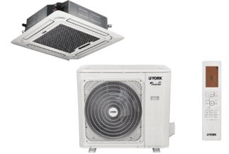 Set Minisplit York Cassette Inverter 1 Ton 21 SEER Solo Frío