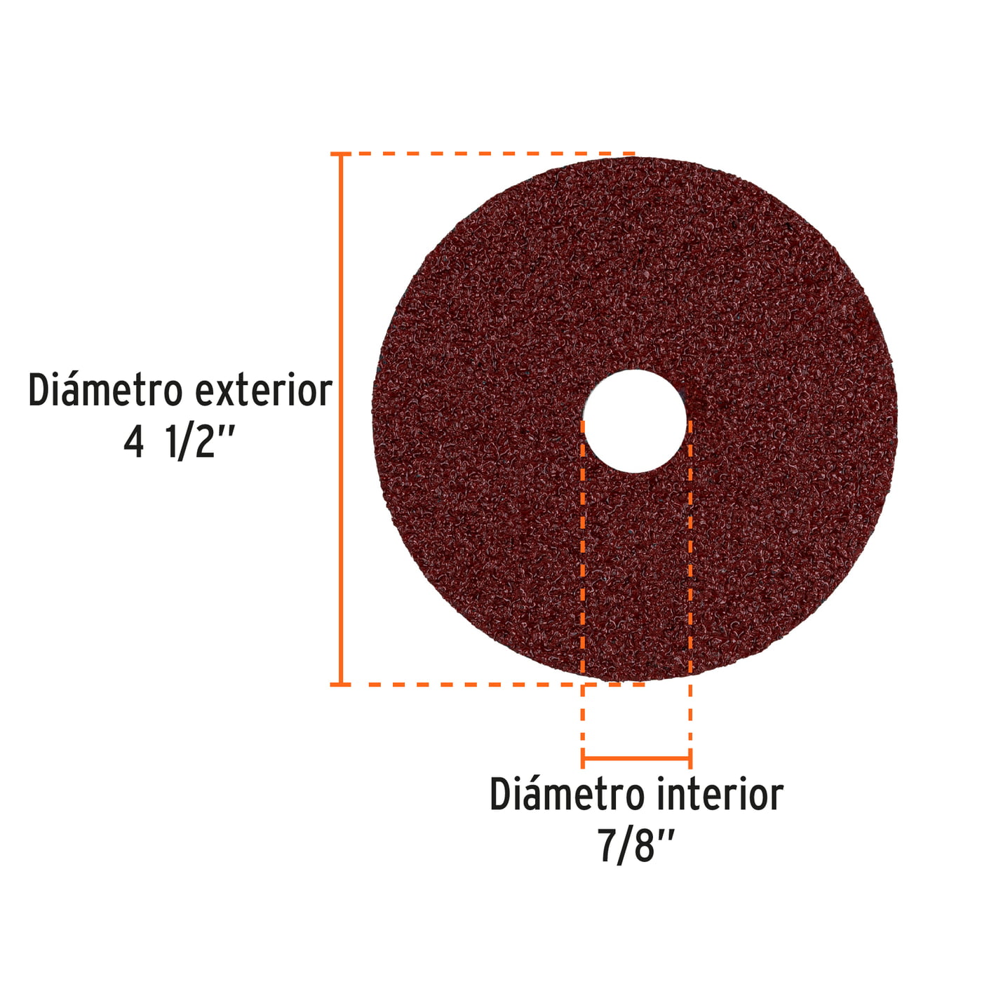 Disco de lija 4-1/2' con respaldo de fibra, grano 24 - DILF-424 / 100124