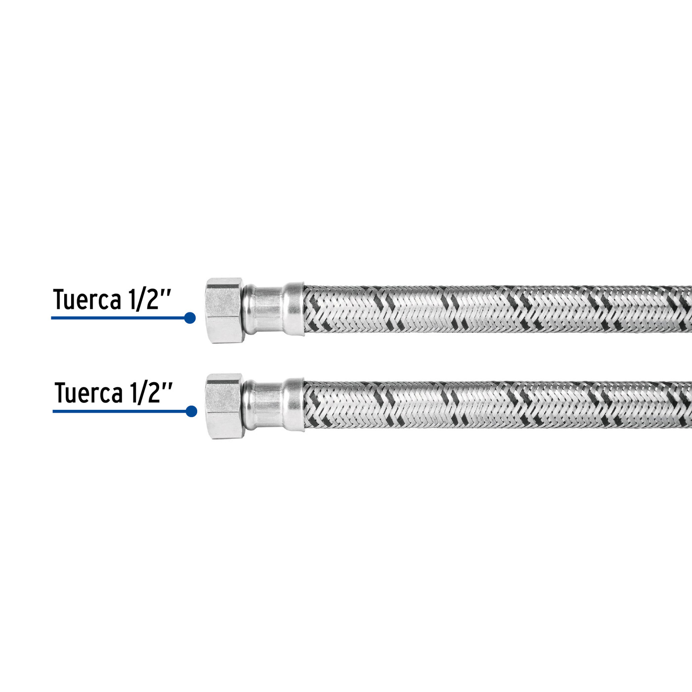 Manguera trenzada de acero 1/2x1/2'X150 cm usos generales - FBO-22150X ...