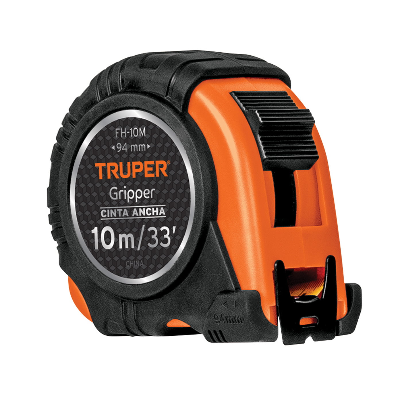 Flexómetro Gripper contra impactos 10 m cinta 32 mm, Truper-FH-10M / 14582