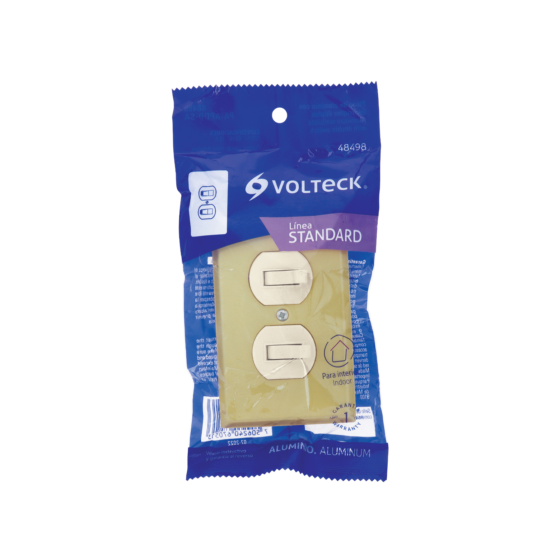 Placa armada 2 interruptor sencillo, línea Standard, alumini - PA-APDO ...