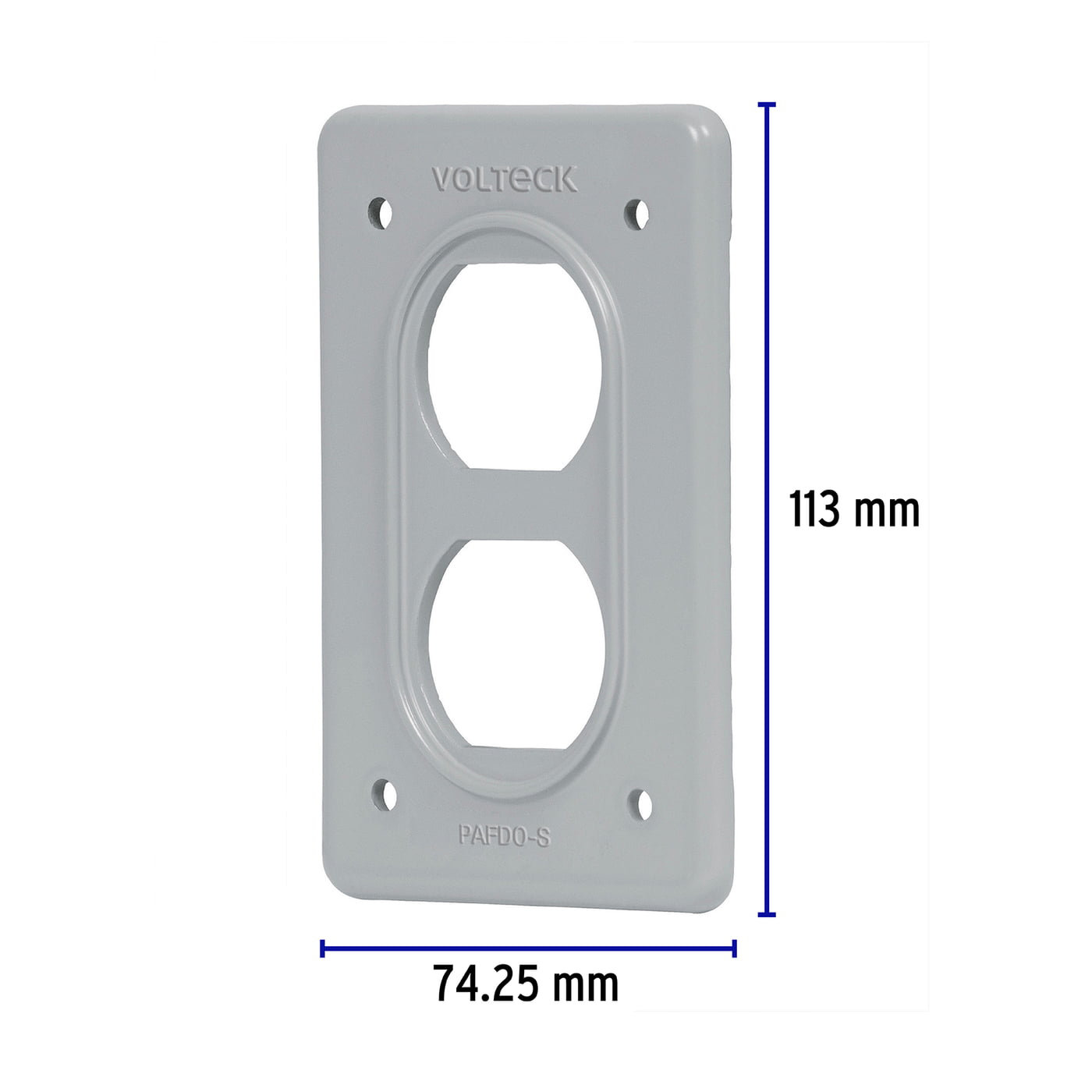Placa tipo FS, doble, de sobreponer, Volteck - PAFDO-S / 46430