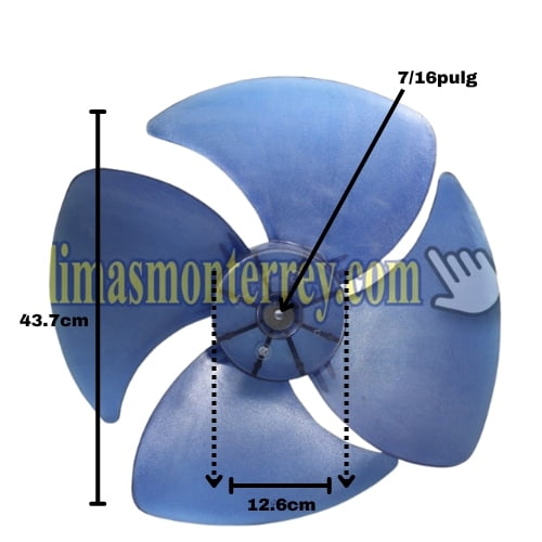 Aspa Minisplit York 2 Ton, 4 Hojas, 43.7 cm CCW.