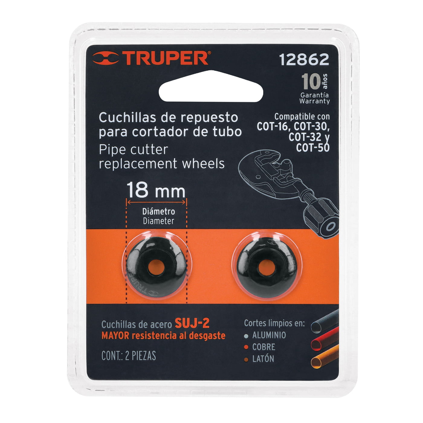 Blíster con 2 cuchillas para cortadores de tubo COT-16-50-REP-COTS / 12862