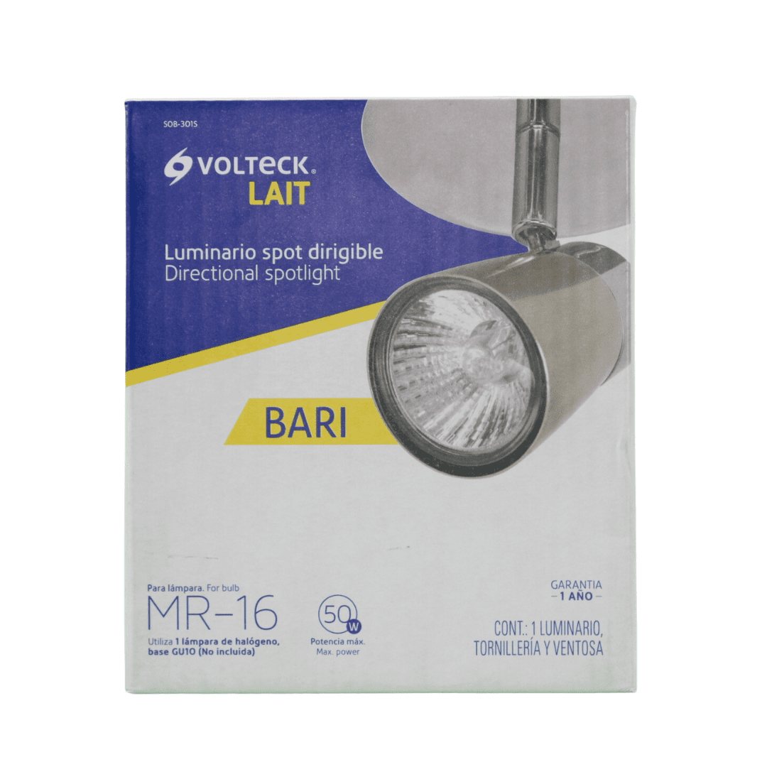 Luminario de sobreponer con 1 spot base GU10, Volteck - 48432 - SOB ...