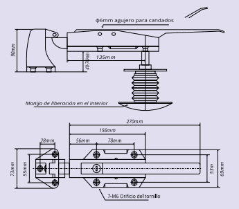 Cerrijo Camara Frigorifica Con Llave y Botador Modelo YL-1178 CERRCA011