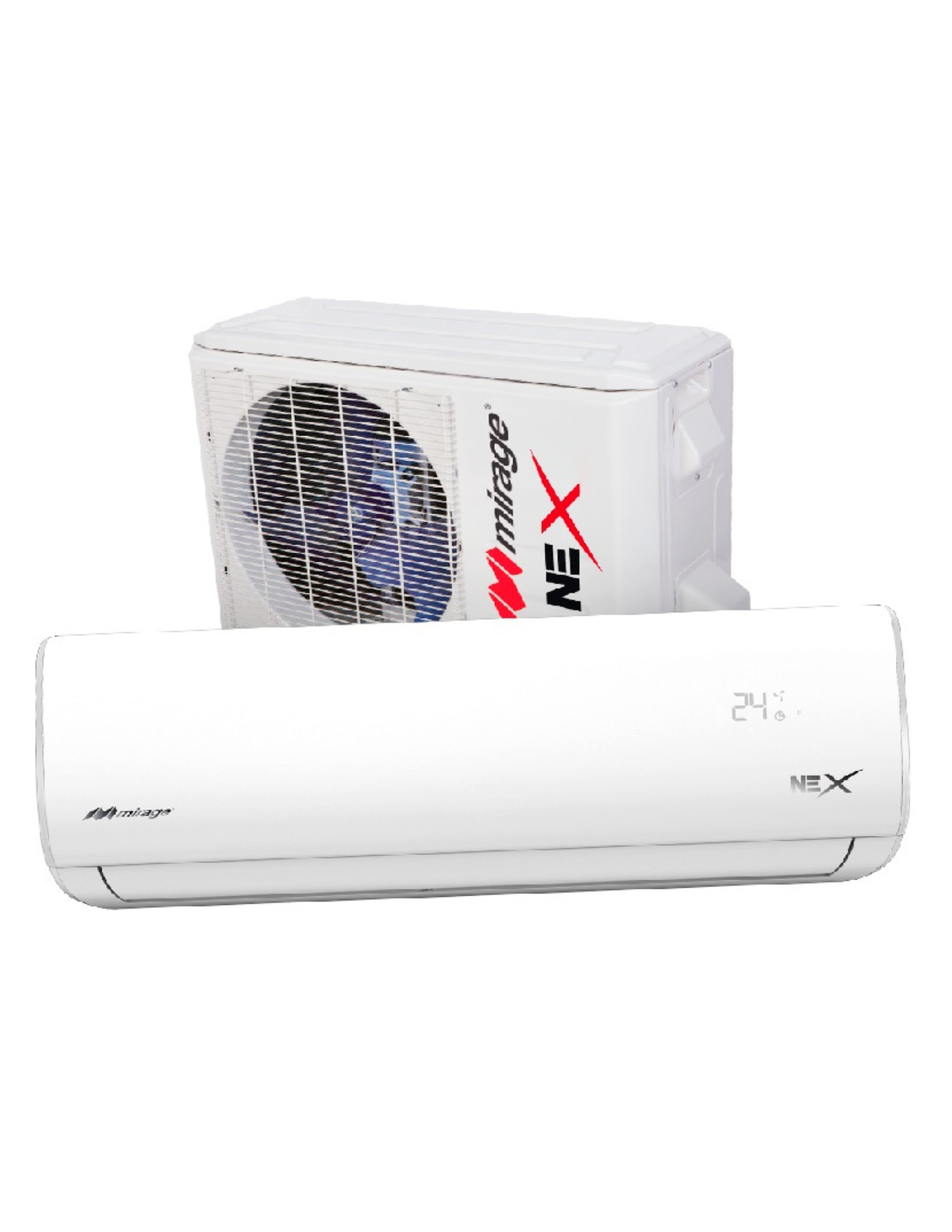 Set MiniSplit Mirage NEX 2024 1 Ton, 110V, Frio/Calor.