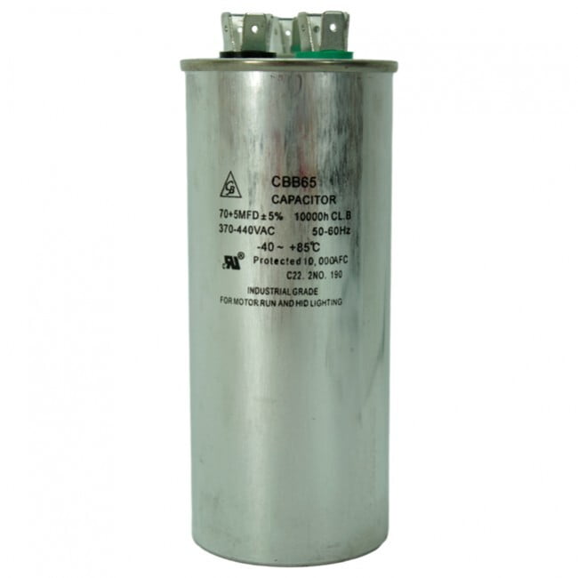 Capacitor Dual 70+5 Mfd 370Vac/440 Vac - Cd-R70D