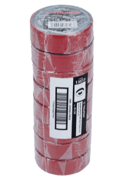 Cinta de aislar de 9 m x 19 mm, roja, Truper - M-22R.