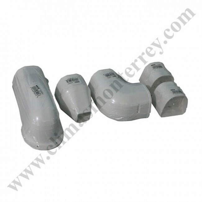 Kit Canaleta Color Blanco,3 Tramos 1.2 Mts, 2 Coples, 1 Entrada Pared, 1 Codo 90, 1 Salida Final