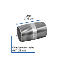 Niple, acero galvanizado, 1' x 2', cédula 40 - CG-416 / 47531