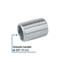 Niple, acero galvanizado, cuerda corrida, 3/4' cédula 40 - CG-472