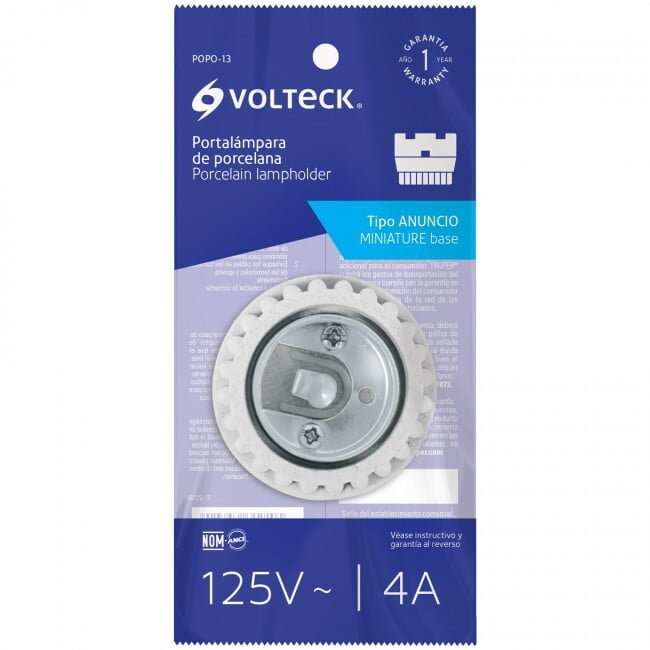 Portalámpara de porcelana, tipo anuncio, Volteck - 46521 - POPO-13 ...