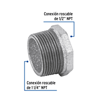 Reducción bushing, acero galvanizado, 1-1/4 x 1/2' - CG-234 / 48774