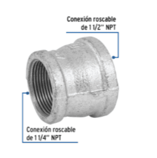 Reducción campana, acero galvanizado, 1-1/2 x 1-1/4' - CG-300 / 48767